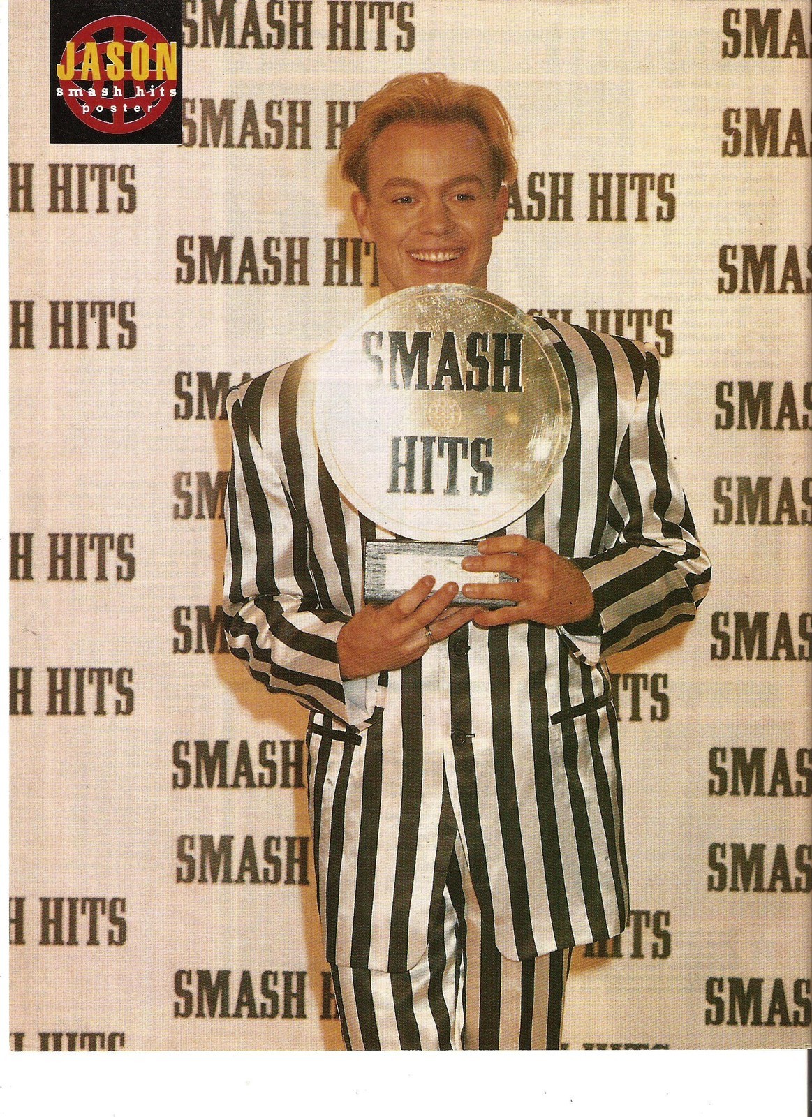 JASON DONOVAN is a Smash Hit magazine PHOTO/Poster/clipping 11x8 inches ...