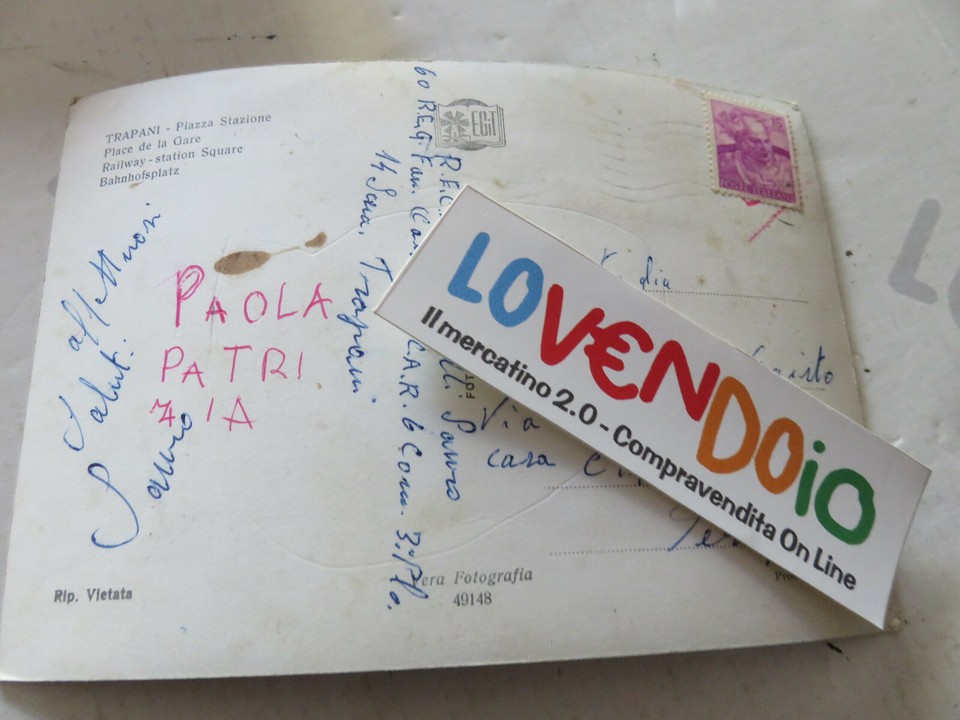 Vintage Postcard TRAPANI Sicily Station Square Shipped 1961 | eBay UK