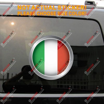 Flag of Italy Roundel Decal Sticker Car Vinyl Italian Reflective Glossy ...