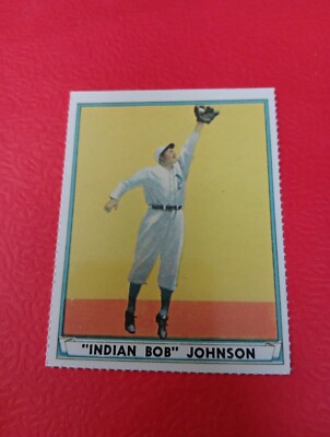 Indian Bob Johnson 1941 PLAY BALL Dover Reprint Card #22 _ Exact Card ...