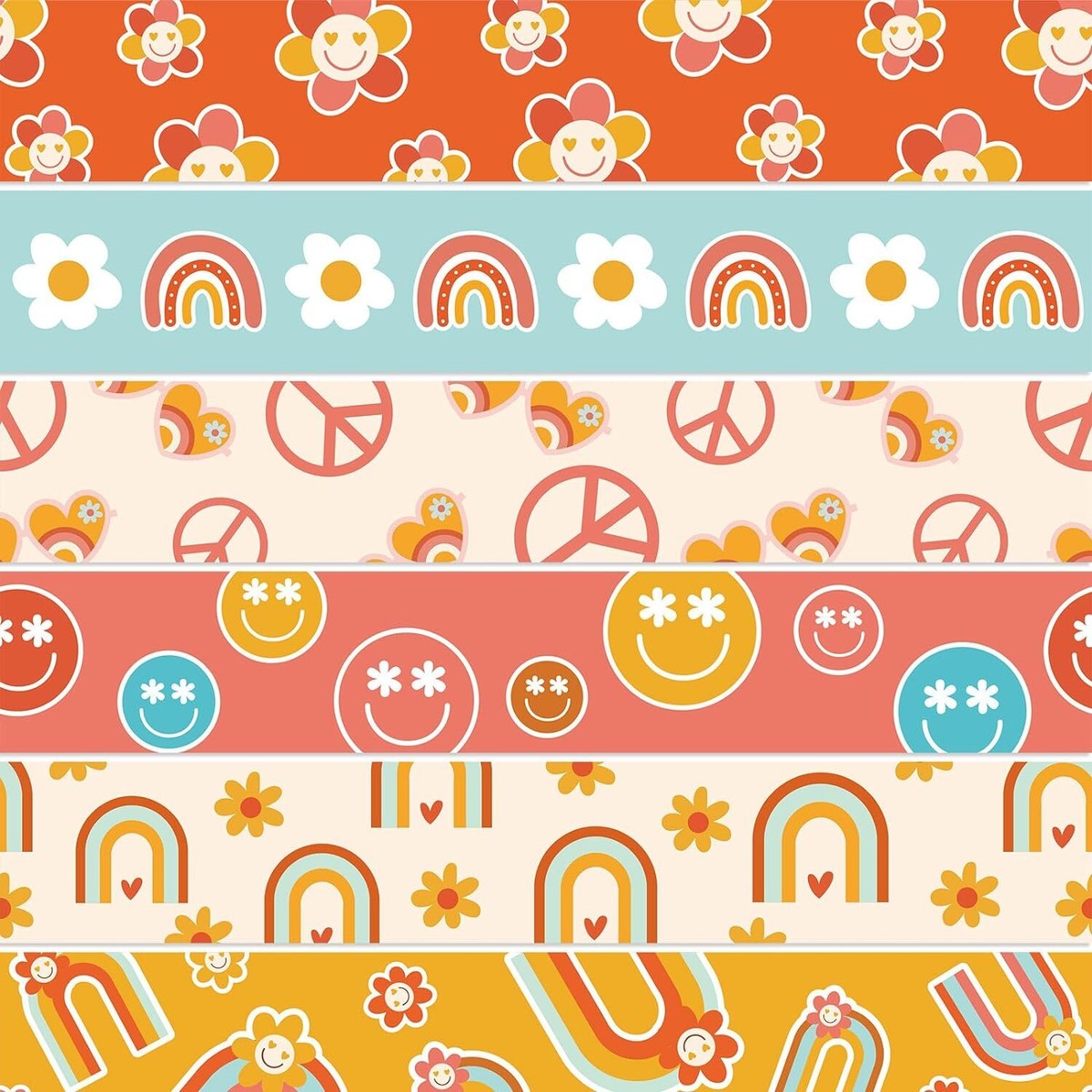 Groovy Classroom Theme 84 Feet Groovy Bulletin Board Borders - Retro ...