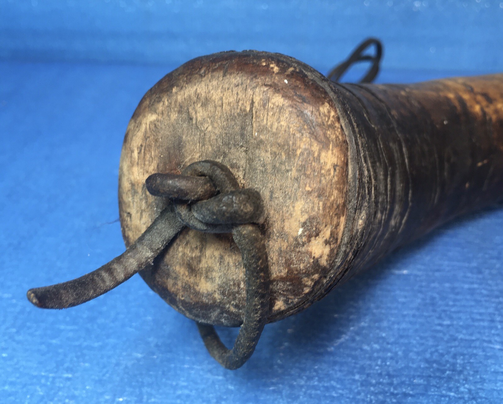 Vintage Authentic Cow Horn Black Powder Flask 11” Long Rustic Mt. Man ...