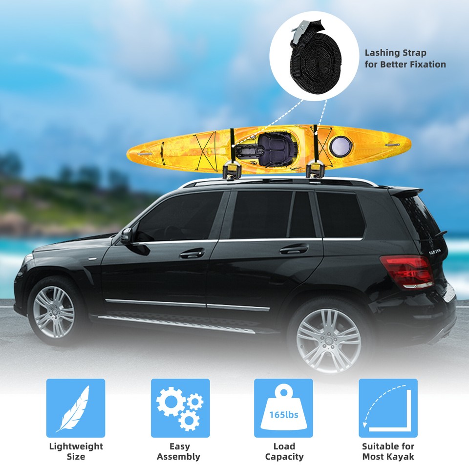 Goplus Folding Universal Kayak Rack J-Bar Kayak Roof Rack for Canoe ...