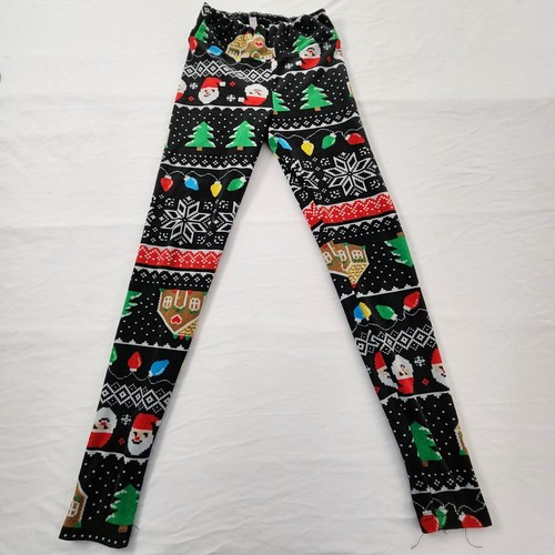 No Boundaries Black All Over Print Christmas Leggings Juniors S(3-5) | eBay