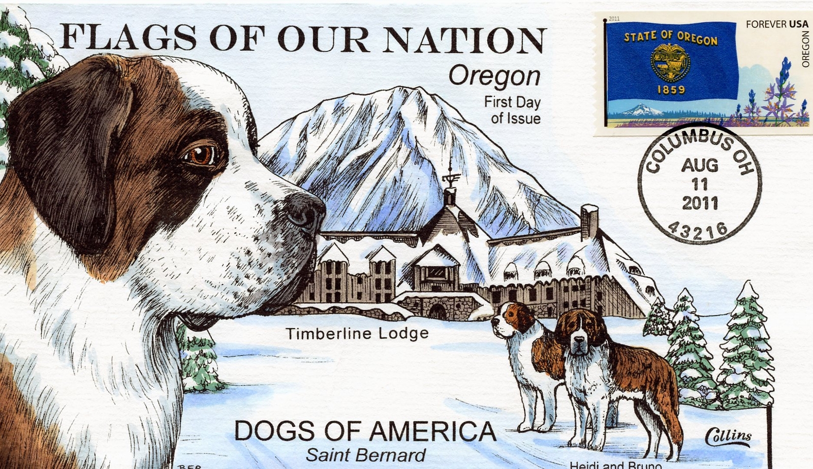 WWLF COLLINS FDC COVER FLAGS OF OUR NATION FOON 4316 OREGON | eBay