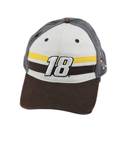 NASCAR Kyle Busch #18 M&M's Joe Gibbs Racing Adjustable Trucker Cap Hat ...