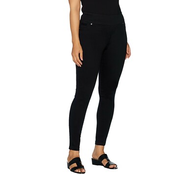 Lisa Rinna Pull-On Fly Style Skinny Ankle Jeans - Black (XXS) A294179 ...