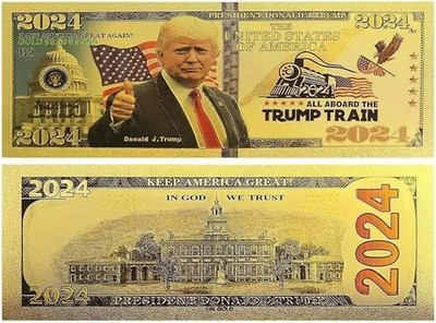 Donald Trump 24K Gold Foil Novelty Bank Note All Aboard the Trump Train ...