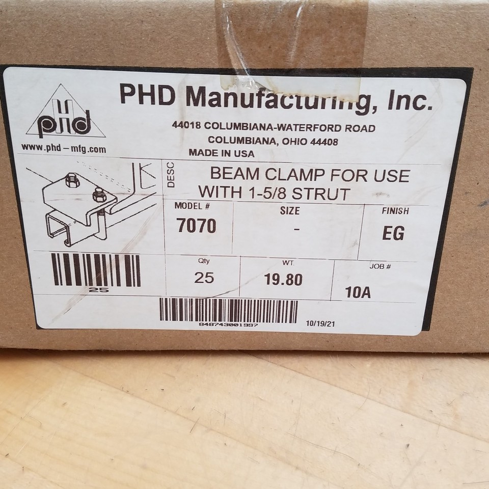 PHD Manufacturing Inc 7070 Beam Clamp for Use with 1-5/8 Strut - NEW | eBay