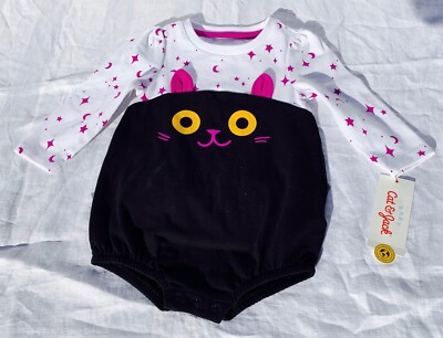 Cat & Jack 6-9 month long sleeve CAT ROMPER cute ruffles on rear NEW ...