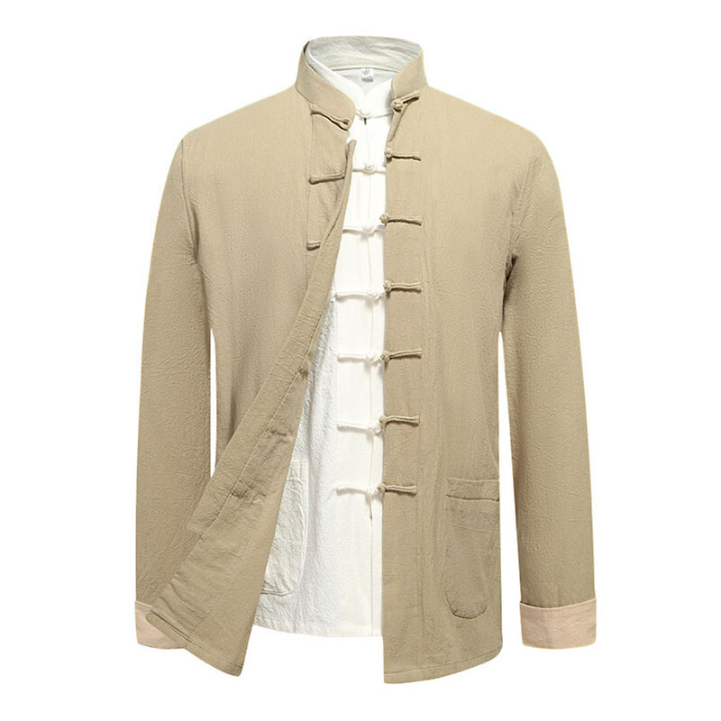 Men Traditional Chinese Tang Suit Coat Jacket Bruce Lee Kung Fu Tai Chi ...