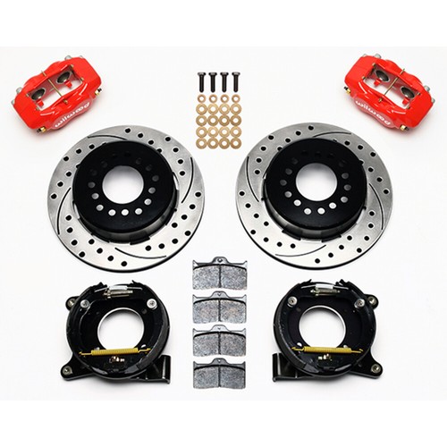 Wilwood Rear Disc Brake Kit Dynalite 4-Piston Red Drilled And Slotted ...