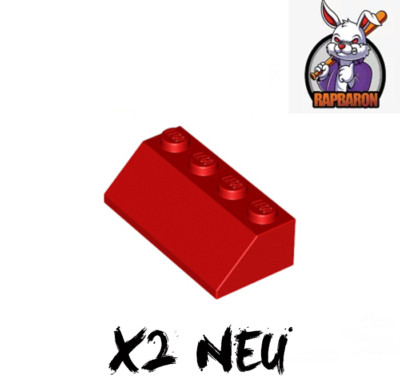Lego® 2x 2x4 Slope 45° Dachstein Red Rot 3037 Neuware | eBay.de
