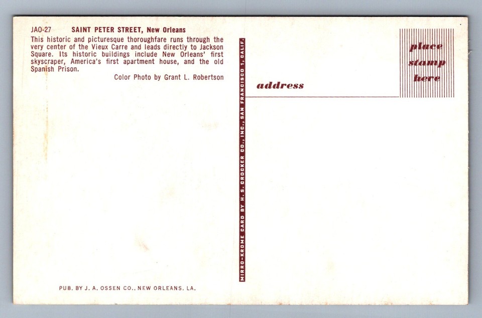 Postcard Vtg Louisiana New Orleans Saint Peter Stree Vieux Carre ...