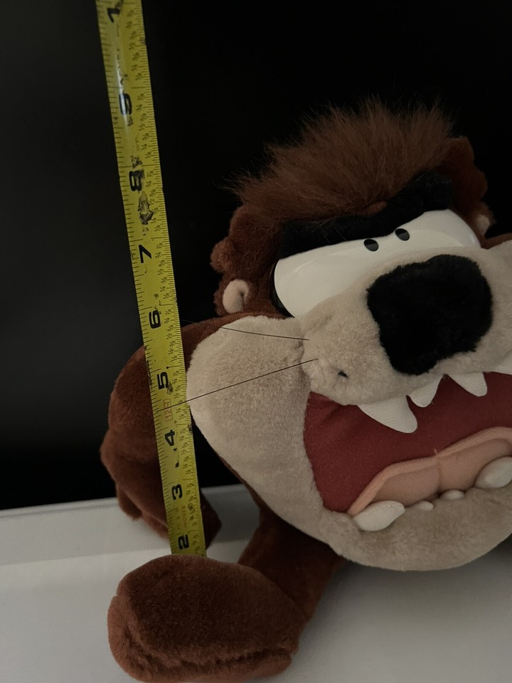Vtg Taz Tazmanian Devil stuffed animal plush large 8" working ...