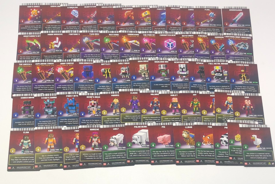 Minecraft Dungeons Arcade Cards Series 4 COMPLETE SET (#1 - #143) w ...