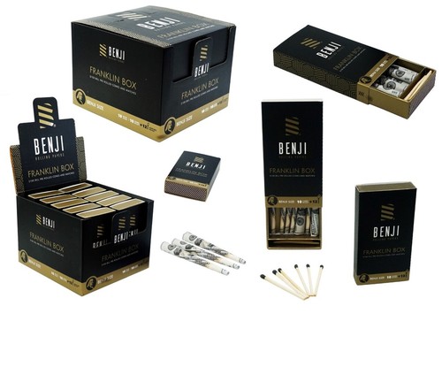Papers BENJI $100 BILL PRE ROLLED HEMP PAPER CONES NEW 'FRANKLIN' Box ...