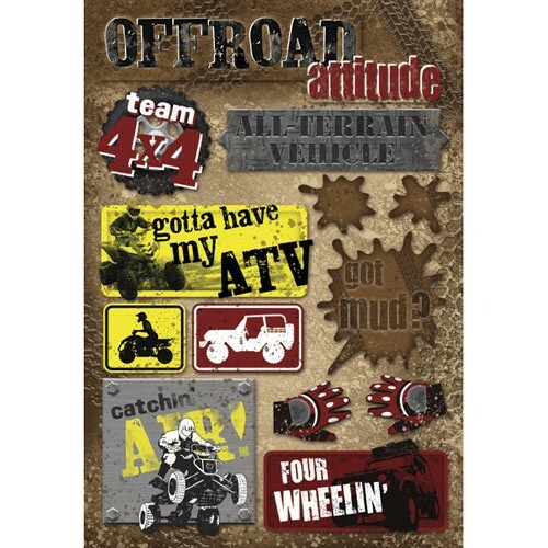 Scrapbooking Crafts KF Stickers Off Road Attitude Four Wheelin' ATV Got ...