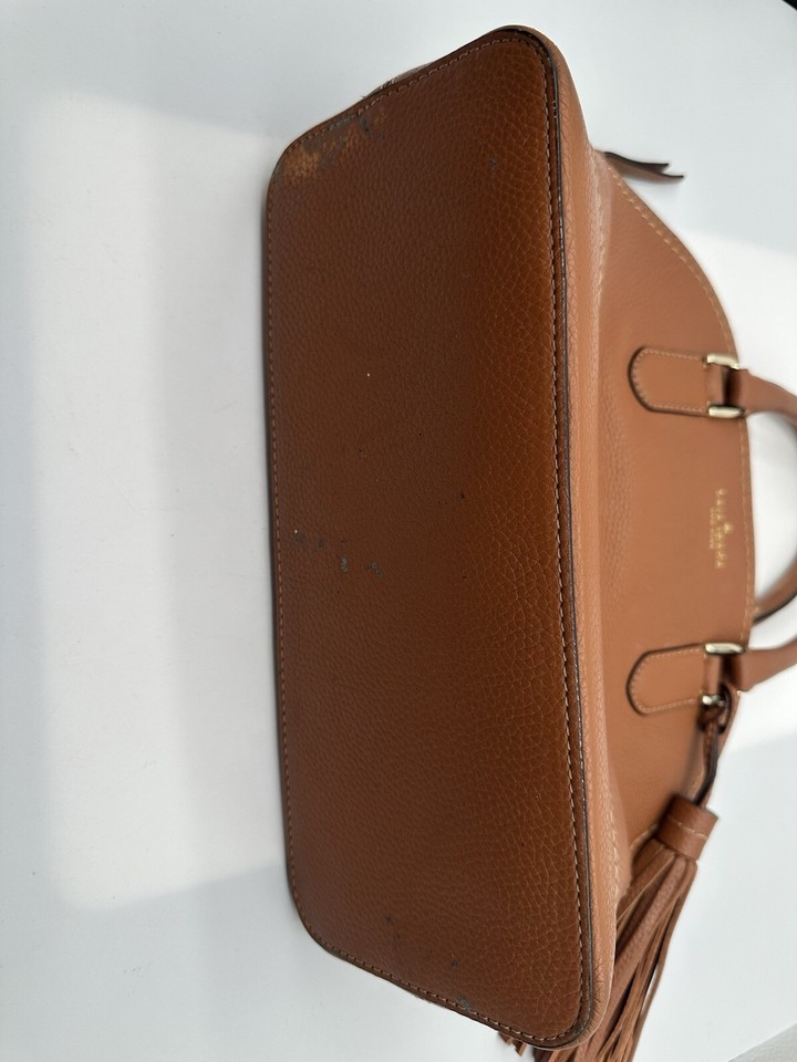 Kate Spade McCall Street Carli Brown Pebbled Leather Tassel Satchel ...