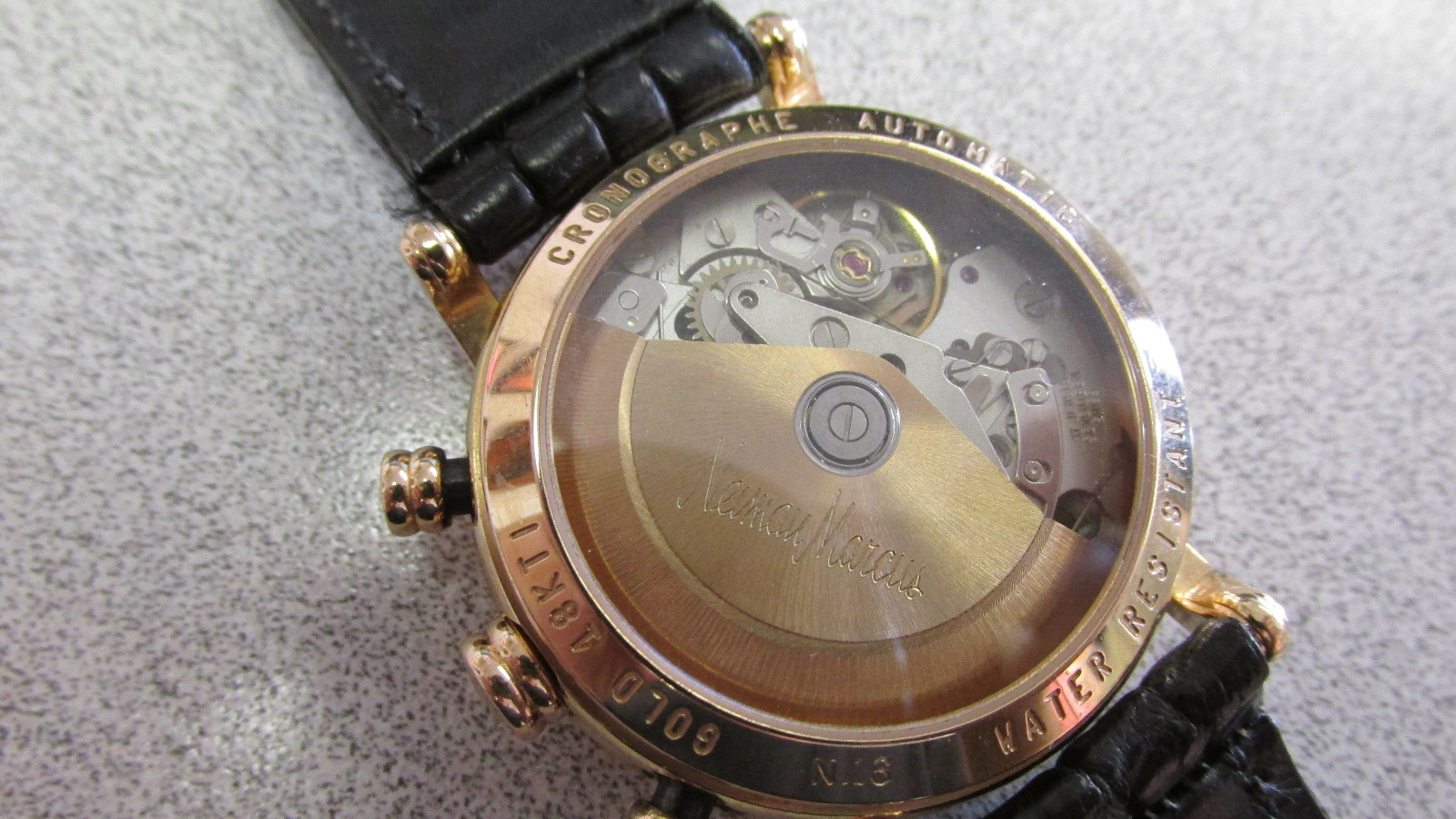 Limited Edition Neiman Marcus Chronograph Watch 18k Gold Automatic only ...