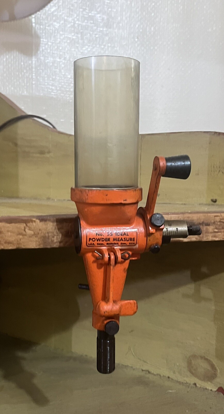 Lyman/Ideal Universal Micrometer Adjustable 55 Powder Measure orange ...