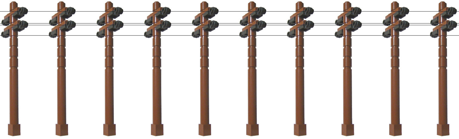 ☆NEW☆ 10 Lego City Train Town Telephone Power Lines Phone Poles 25ft ...
