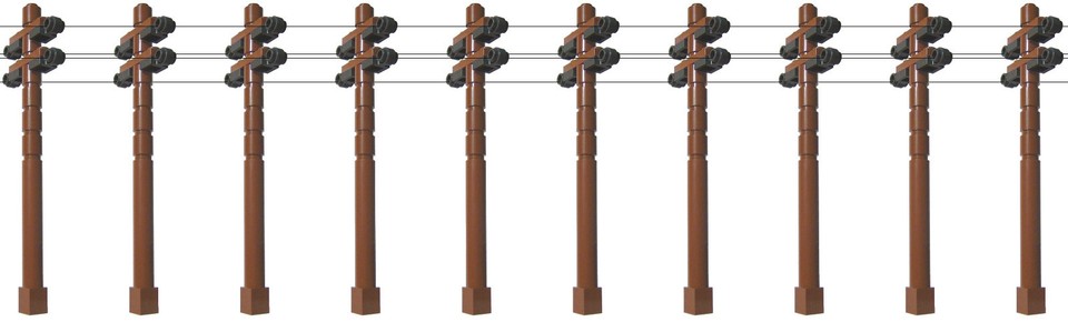 ☆NEW☆ 10 Lego City Train Town Telephone Power Lines Phone Poles 25ft ...