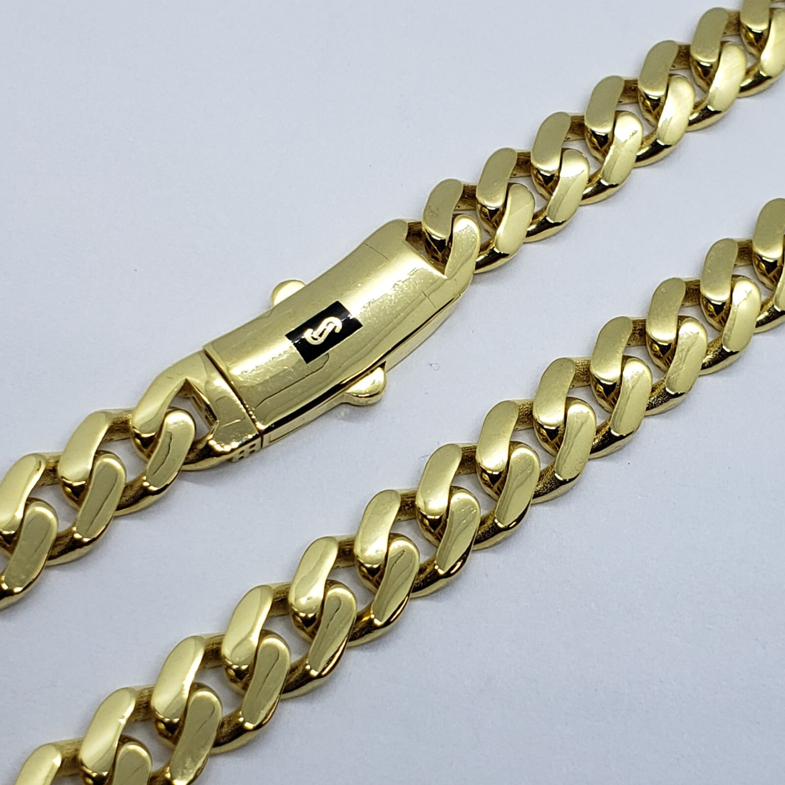 10K Hollow Yellow Gold Miami Cuban Monaco Chain 6m~9mm Necklace ...