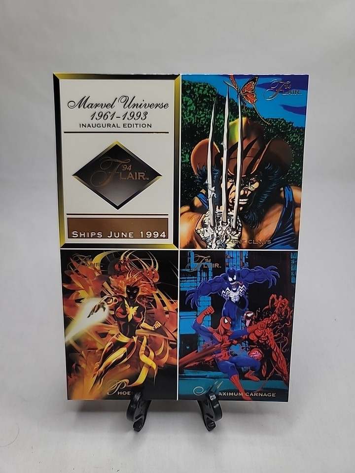 1994 FLAIR Marvel Universe Trading Cards Uncut 4 Card Promo Sheet | eBay