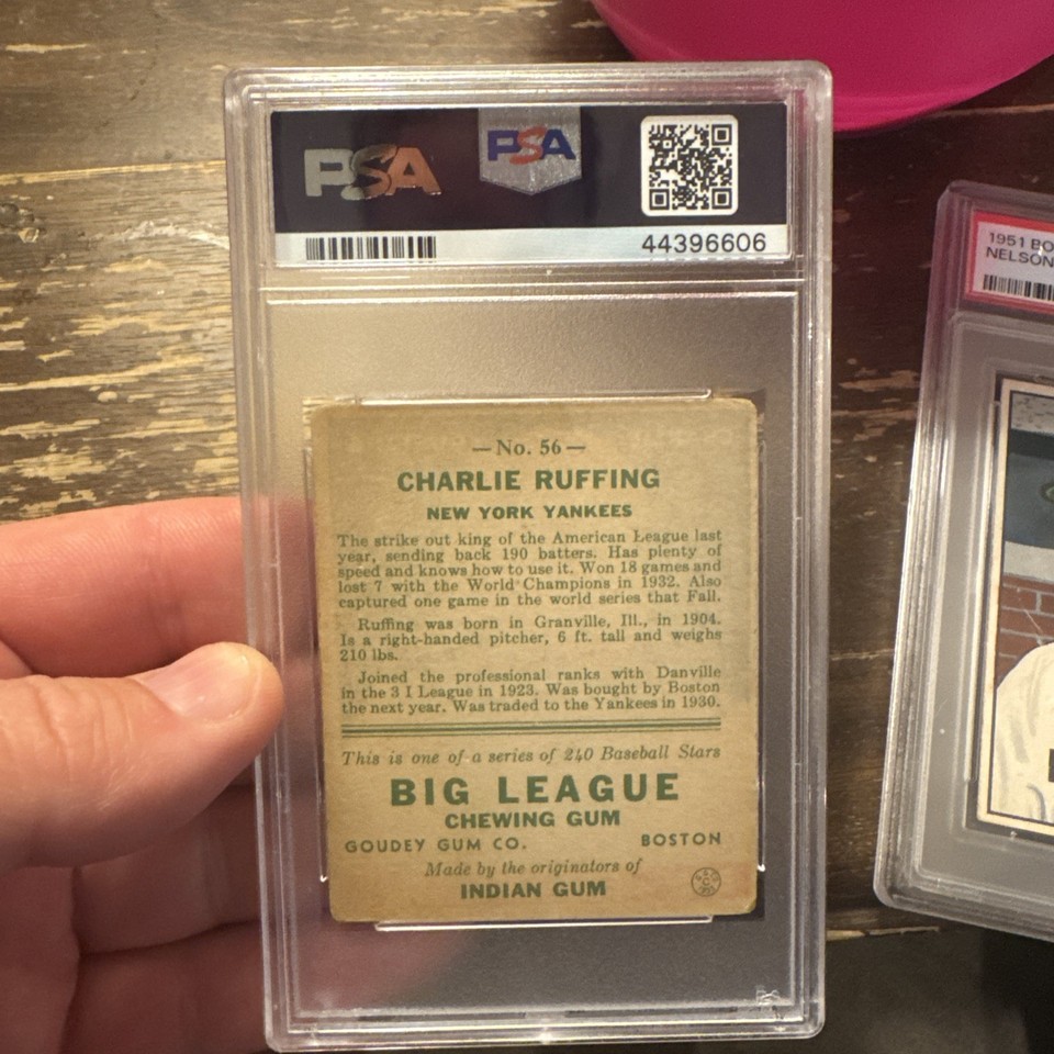1933 Goudey Charlie Ruffing #53 New York Yankees PSA 2 GOOD | eBay
