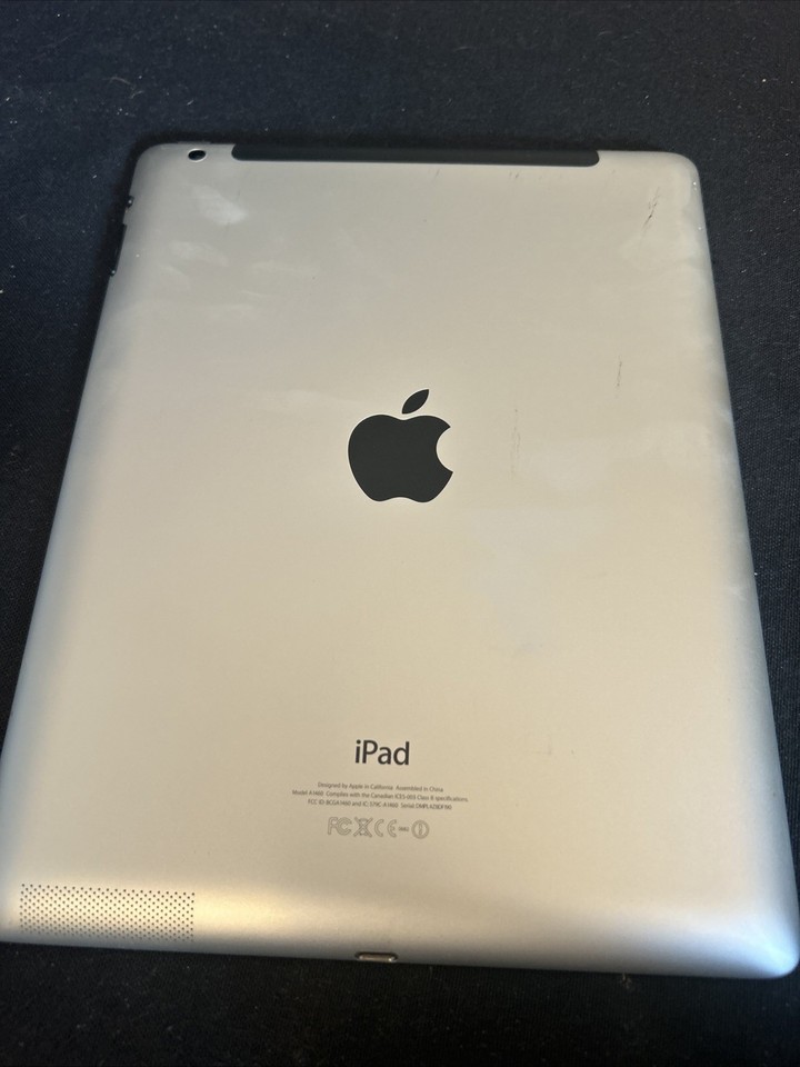 iPad 4th Gen,16GB Wi-Fi+Cellular Locked , A1460, 9.7", Battery H 85% ...