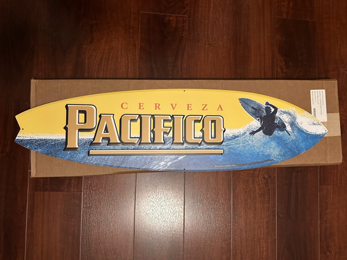 Pacifico BEER Surfboard METAL ADVERTISING Sign 36"X10" Tin Tacker CABO ...