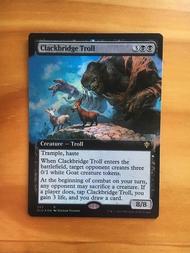 Mtg Throne of Eldraine Clackbridge Troll FEA Extended Art FOIL SP | eBay