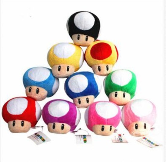 10pcs Super Mario Bros Toad Mushroom Plush Doll Pendant Keychain - 3 In ...