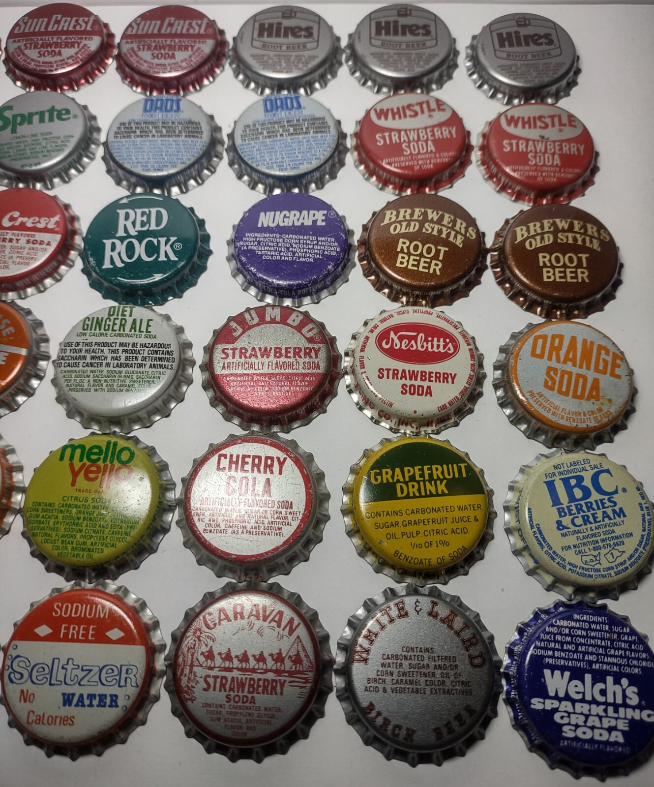 36 Vintage Unused Soda Pop Bottle Caps 1960's 1970's 1980's Mixed Lot ...