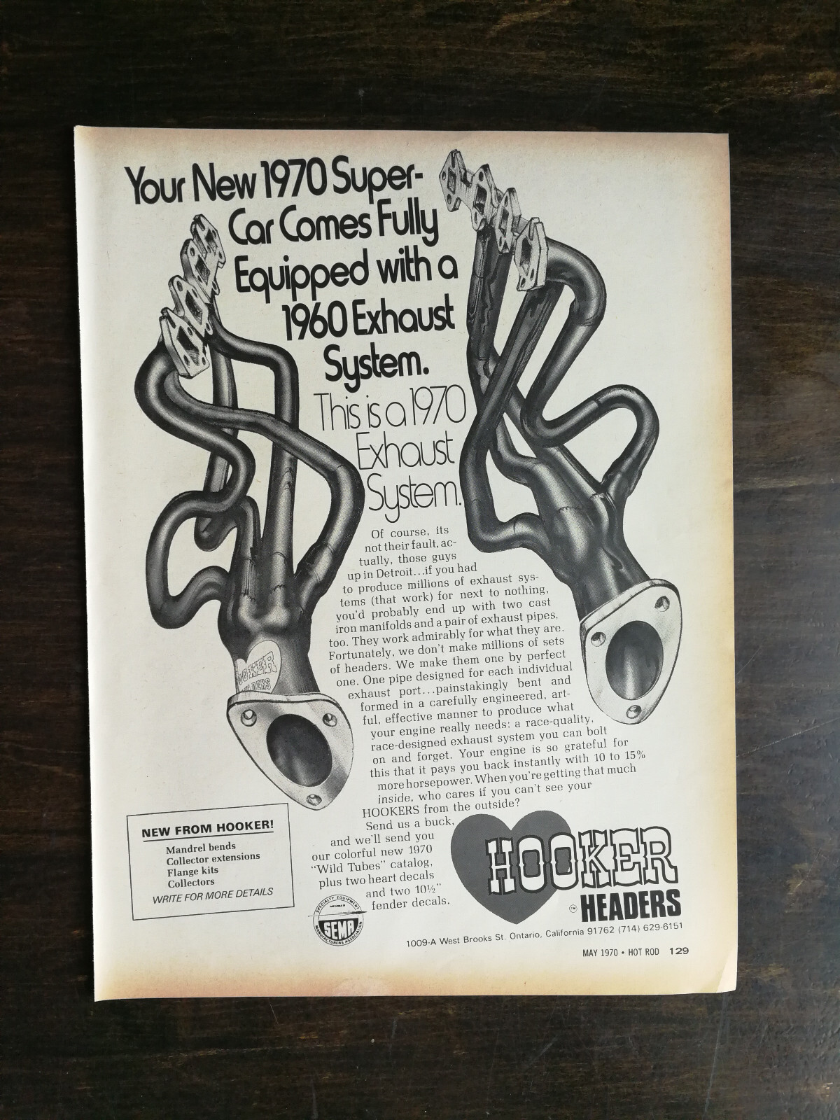 Vintage 1970 Hooker Headers Full Page Original Ad - 1022 | eBay