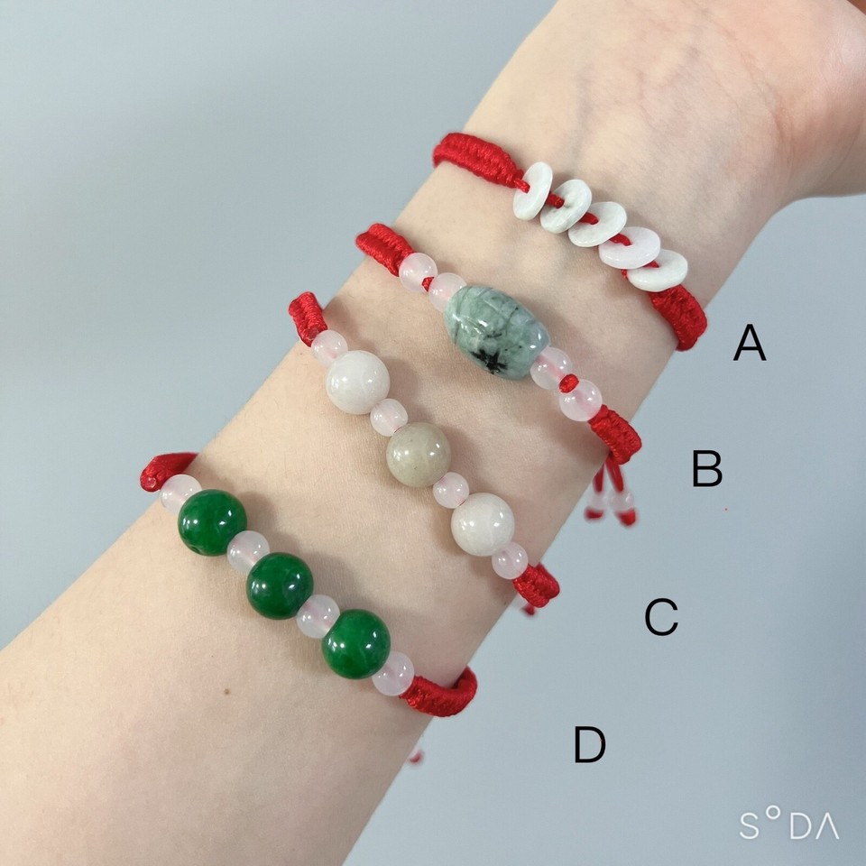 Natural Jade Red String Rope Good Luck Bracelet | eBay
