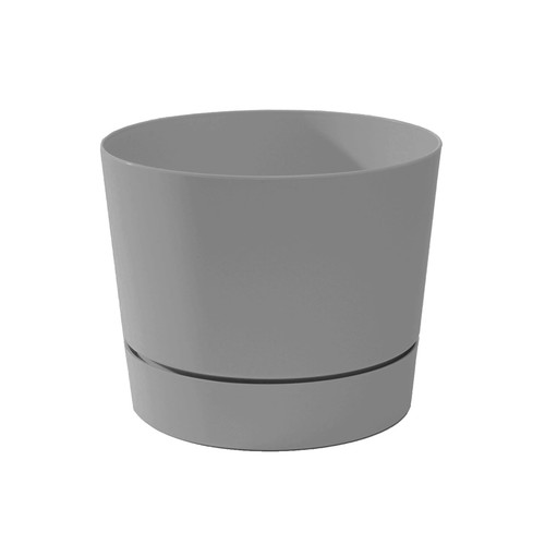 MidCentury Modern Low Profile Cylinder Pot, Matte Gray, 10.5 ...