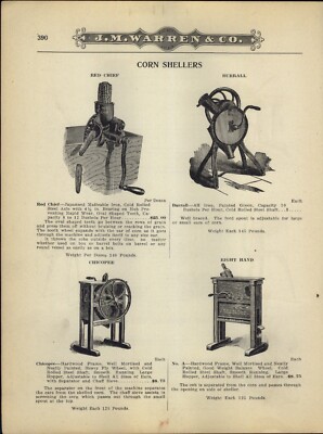 1915 PAPER AD Corn Shellers Red Chief Burrall Chicopee Right Hand Bone ...