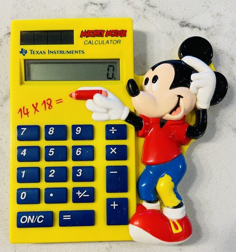 VINTAGE 1993 DISNEY MICKEY MOUSE TEXAS INSTRUMENT CALCULATOR * WORKS ...