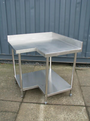Commercial Stainless Steel Corner Table | eBay Australia