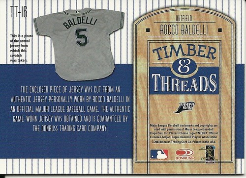 2004 Donruss Timber Threads Rocco Baldelli TT16 Rays | eBay
