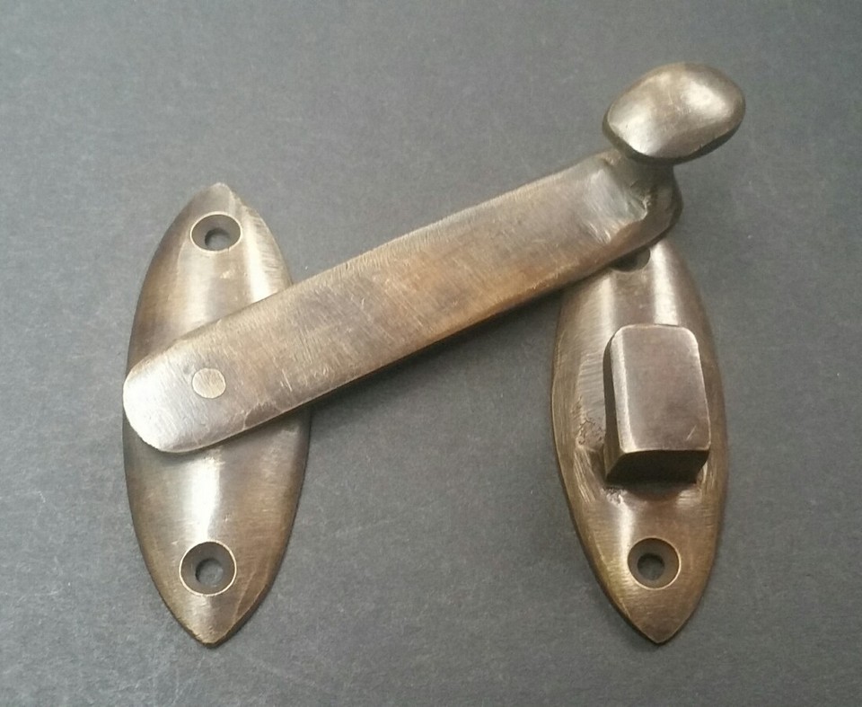 Vintage Style Cabinet Door Window Latch, Toggle Hook, Solid Brass Hasp ...