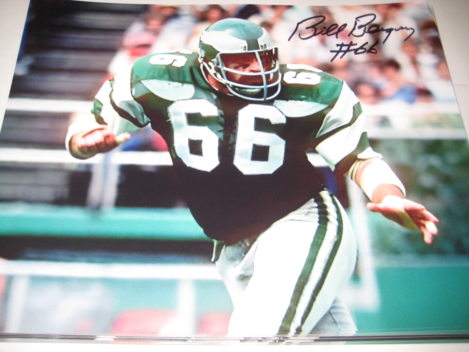 PHILADELPHIA EAGLES LEGEND BILL BERGEY AUTOGRAPHED 8X10 PHOTO COA FREE ...