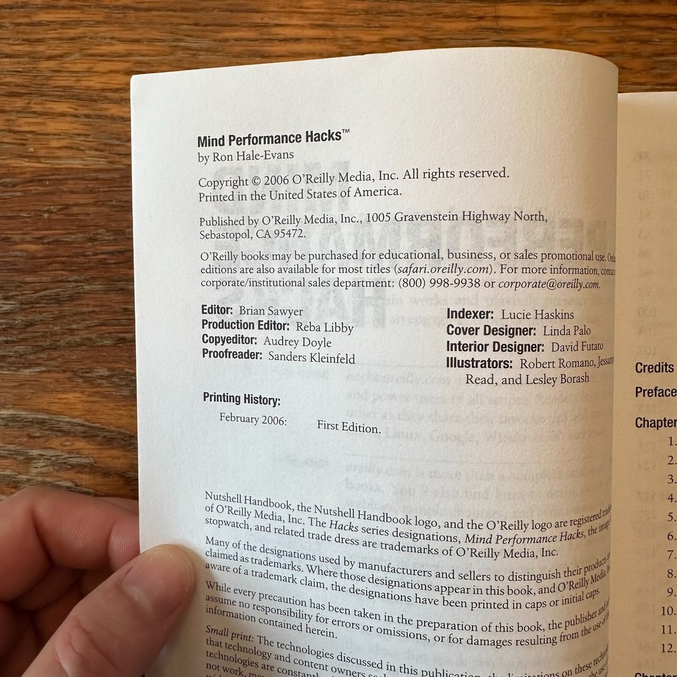 Mind Performance Hacks by Ron Hale-Evans 2006 Self-Help Paperback VERY ...