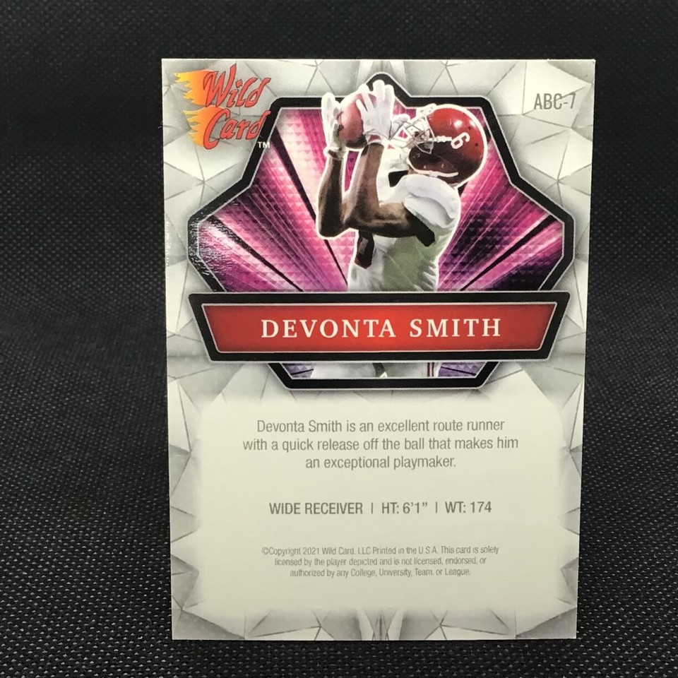 DEVONTA SMITH 2021 Wild Card Alumination RC #ABC7 ALABAMA/EAGLES | eBay