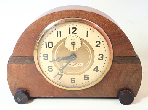 VINTAGE ART DECO WALNUT WOODEN INGRAHAM "MAYFAIR" ALARM CLOCK | eBay