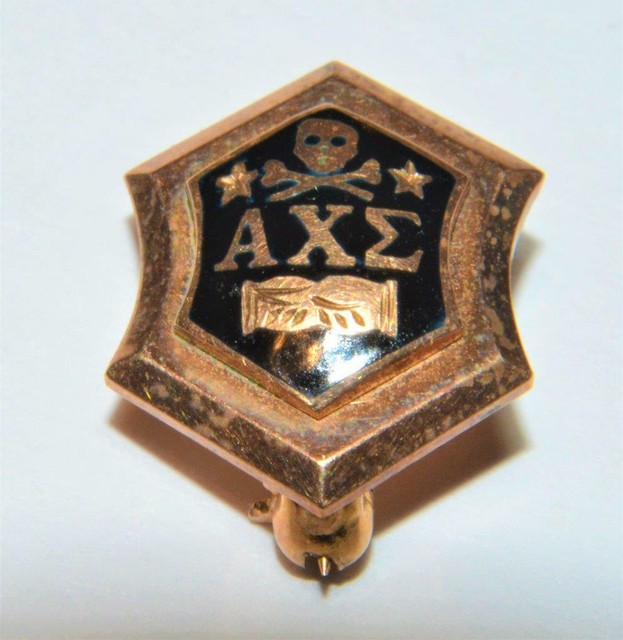 VTG Alpha Chi Sigma Fraternity Pin Solid 10k yellow gold 2+ gram | eBay
