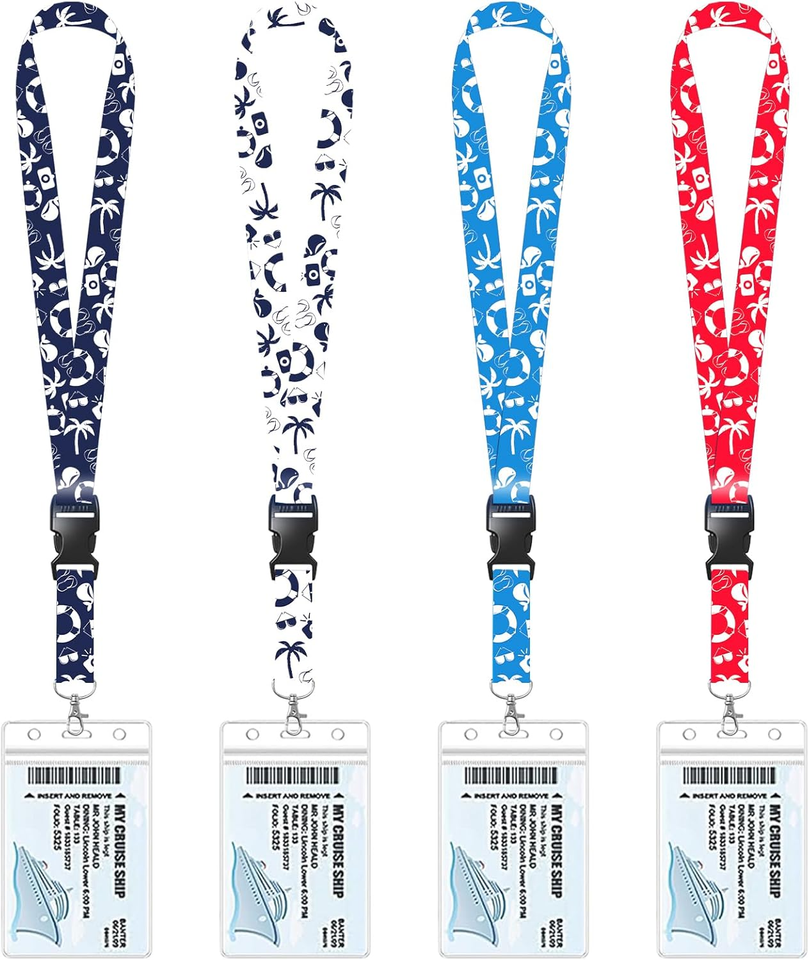 4 Pack Waterproof Lanyards with Detachable Buckle & ID Badge Holder for ...