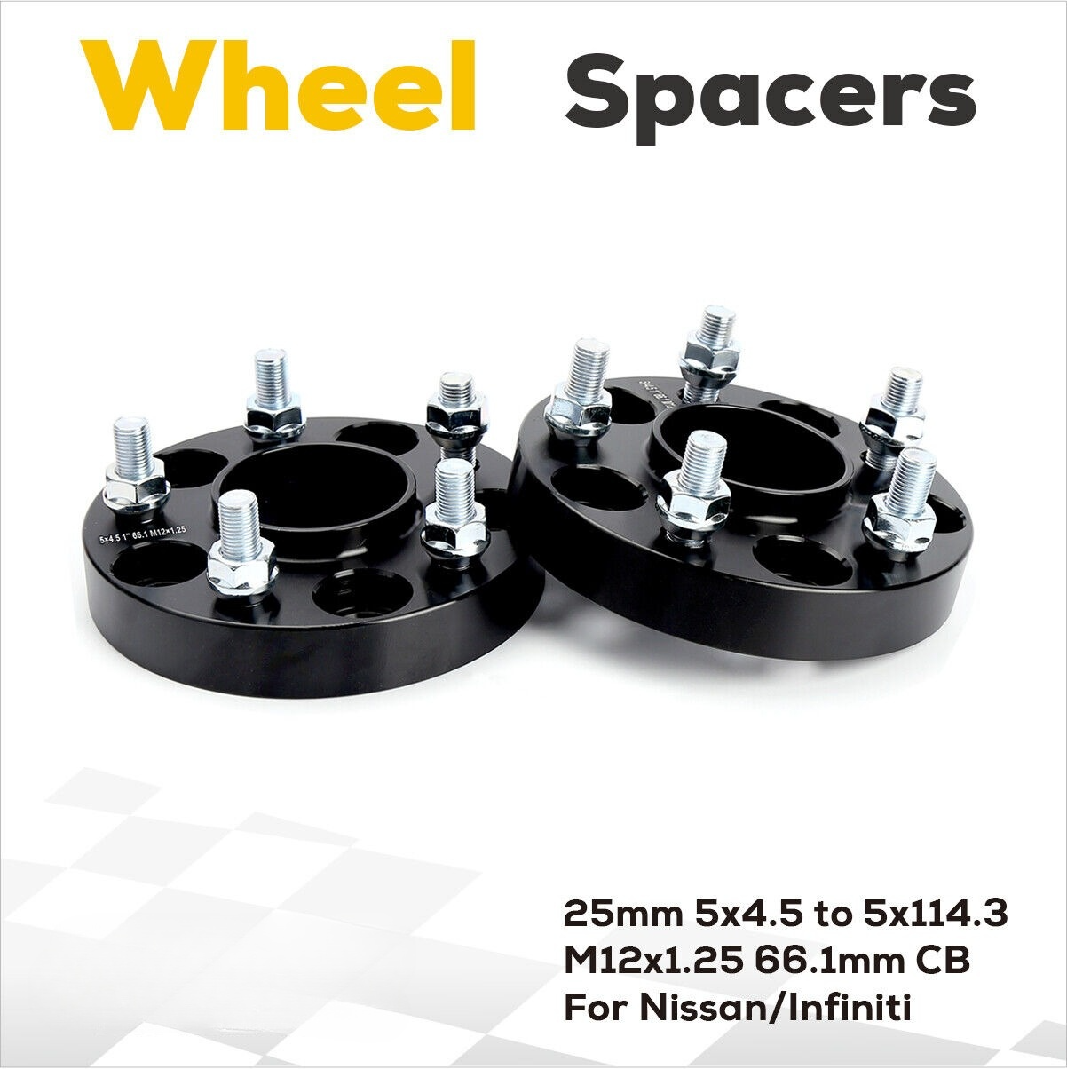 2PC 1" 25mm 5x114.3 Hubcentric Wheel Spacers For Nissan 240SX 350Z 370Z ...